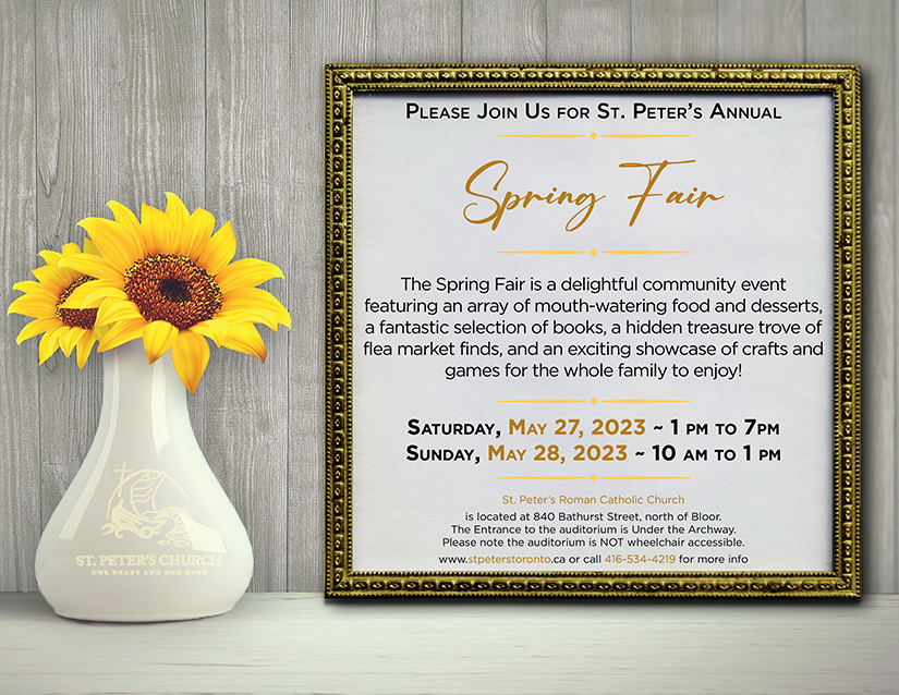 2023 Parish Spring Fair: May 27 & 28 - St. Peter's ChurchSt. Peter's Church