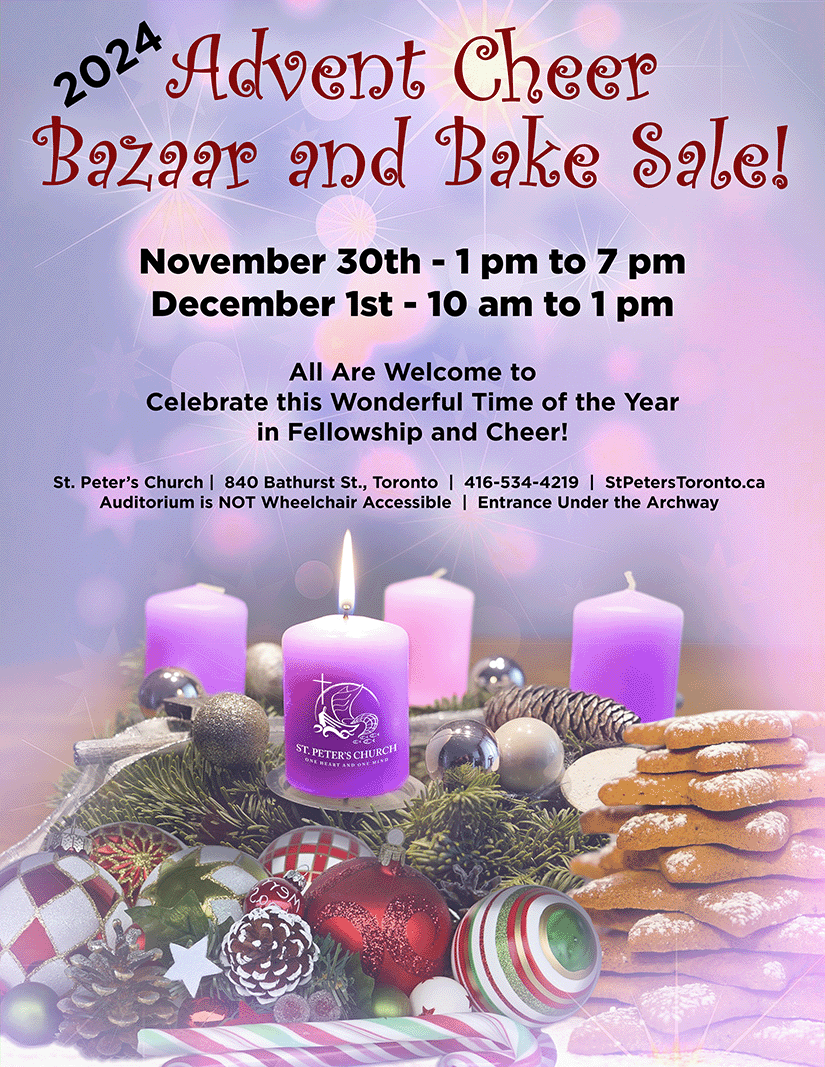 2024 Advent Cheer, Bazaar and Bake Sale! - St. Peter's ChurchSt. Peter ...